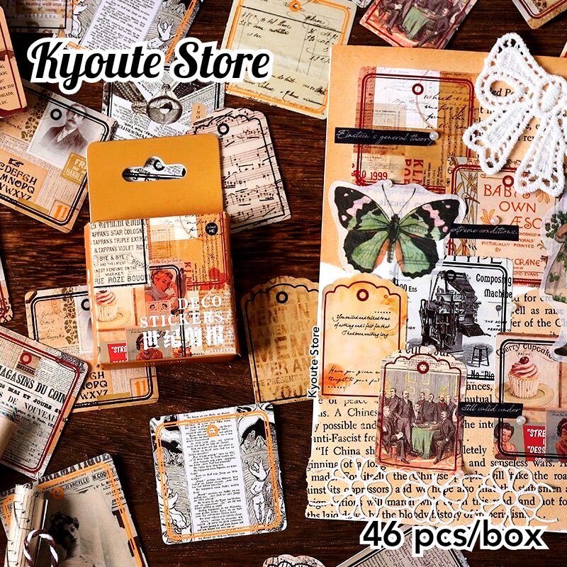 Jual 46 pcs Sticker Dekorasi Paper Vintage Retro European Jadul Kertas ...