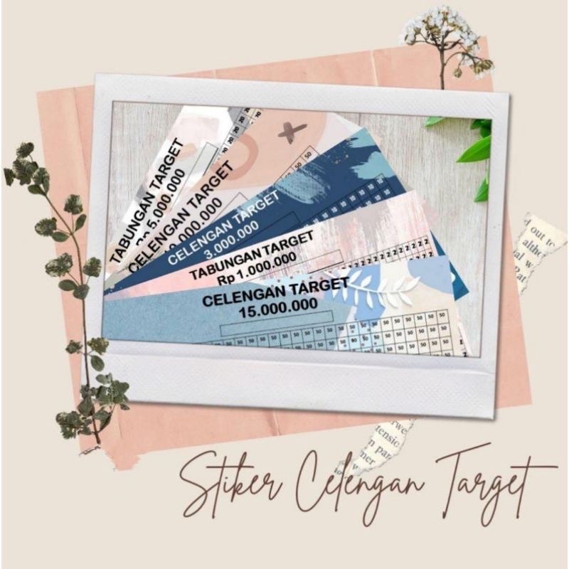 Jual stiker kertas celengan Target Celengan viral Ukuran kaleng 14,5 X ...