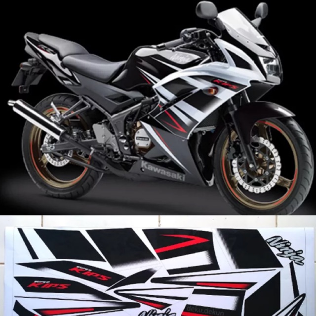 Jual Sticker Cutting Kawasaki Ninja RR 2015 Hitam Putih | Shopee Indonesia