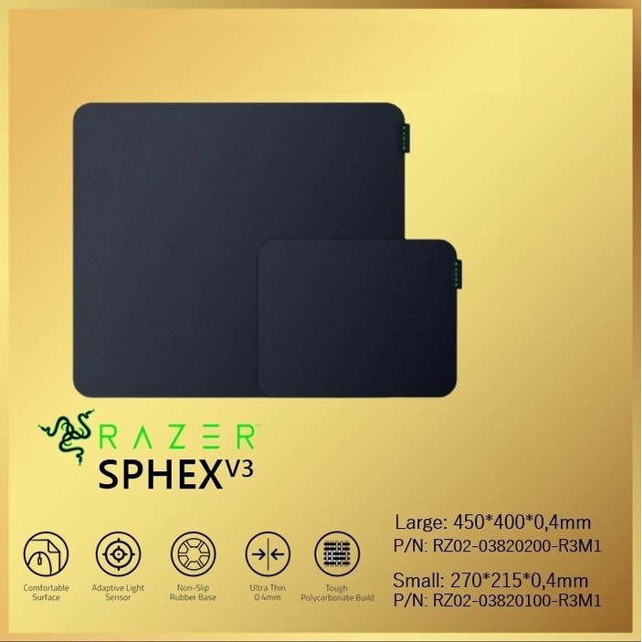 Jual Razer Sphex V3 Small / Large Gaming MousePad Mouse Pad SURFACE ...