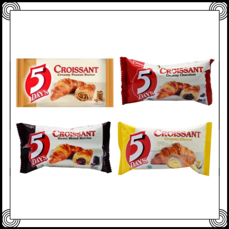 Jual ROTI 5DAYS CROISSANT CREAMY CHEESE COKLAT MIX BERRY 60GR | Shopee ...