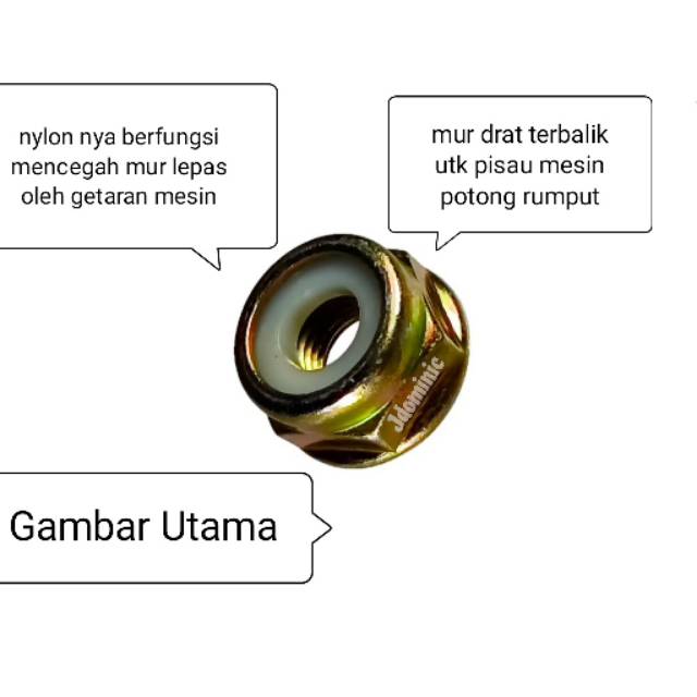 Jual mur pisau blade mesin potong rumput gendong 328 - lock nut 318 GC ...