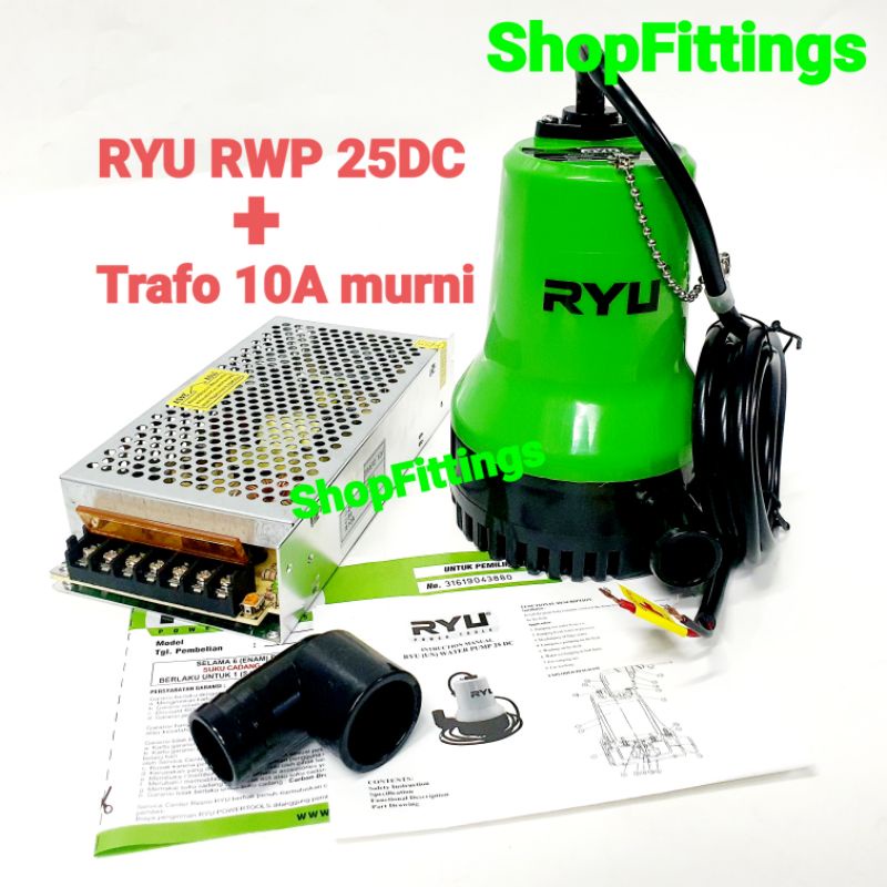 Jual RYU RWP 25DC Pompa Air Celup Kolam Aquarium Arus DC 12 Volt Water ...