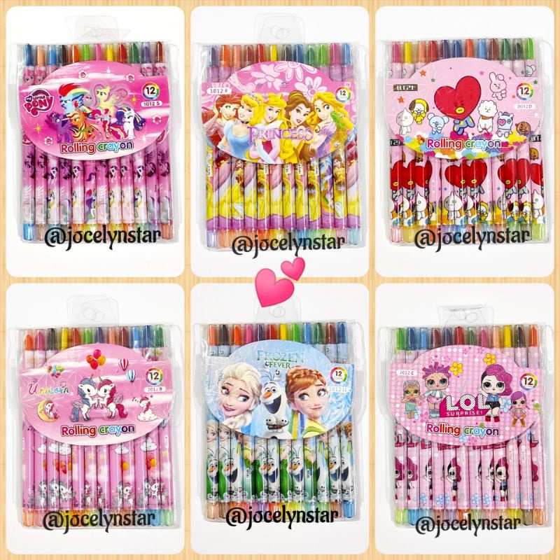 Jual Crayon putar panjang /crayon karakter- besar/ oil pastel | Shopee ...