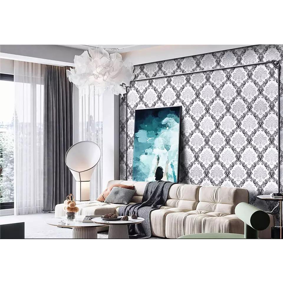 Jual Wallpaper Dinding Batik Silver Hitam Trapesium | Shopee Indonesia