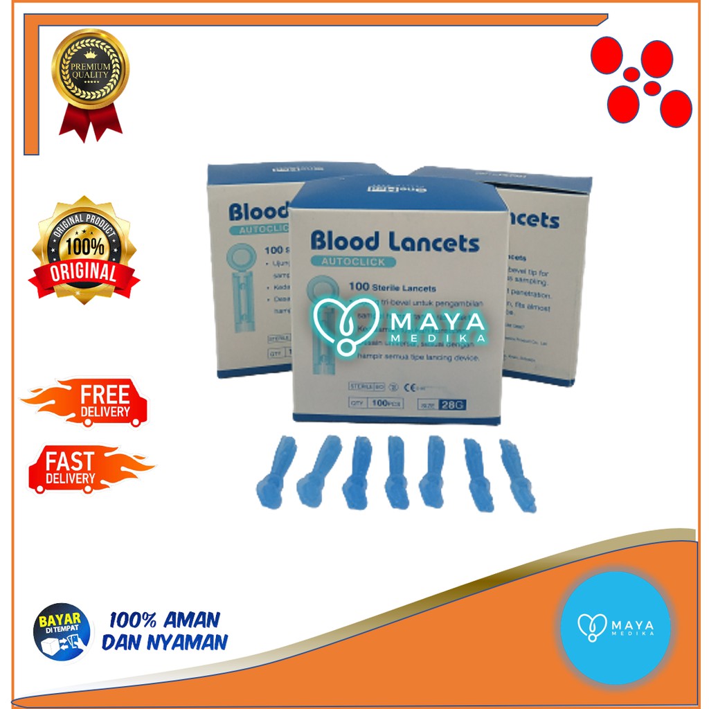 Jual Blood Lancet / Onemed / 28G / 1 box isi 100 pcs | Shopee Indonesia
