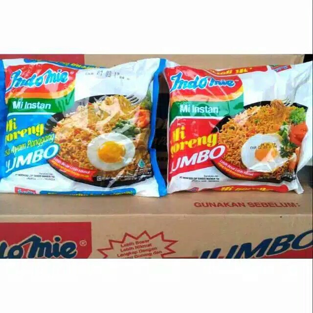 Jual Mie Spesial Goreng Jumbo Indomie Ayam Panggang kemasan Biru mi ...