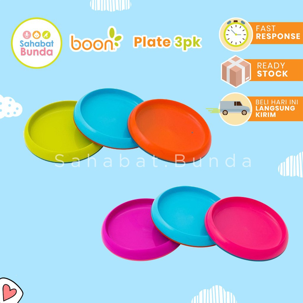Jual SAHABAT BUNDA Boon Plate 3PK Piring Makan Bayi / Anak Antislip ...