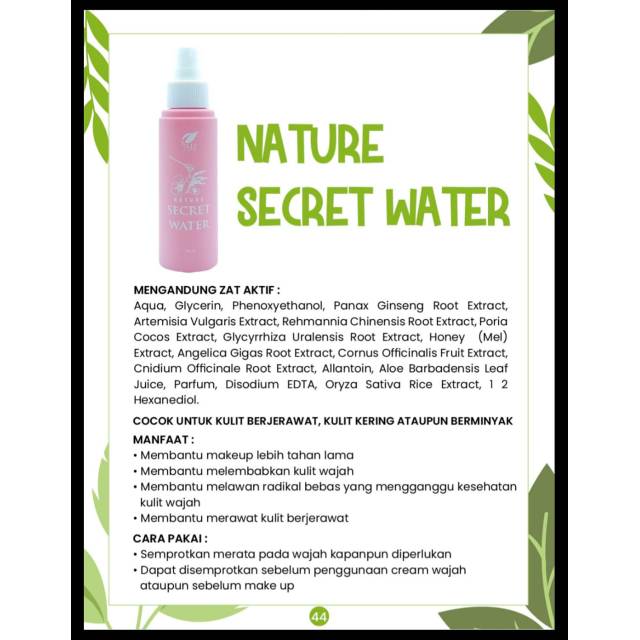 Jual Nature Secret Water (100ml) | Shopee Indonesia