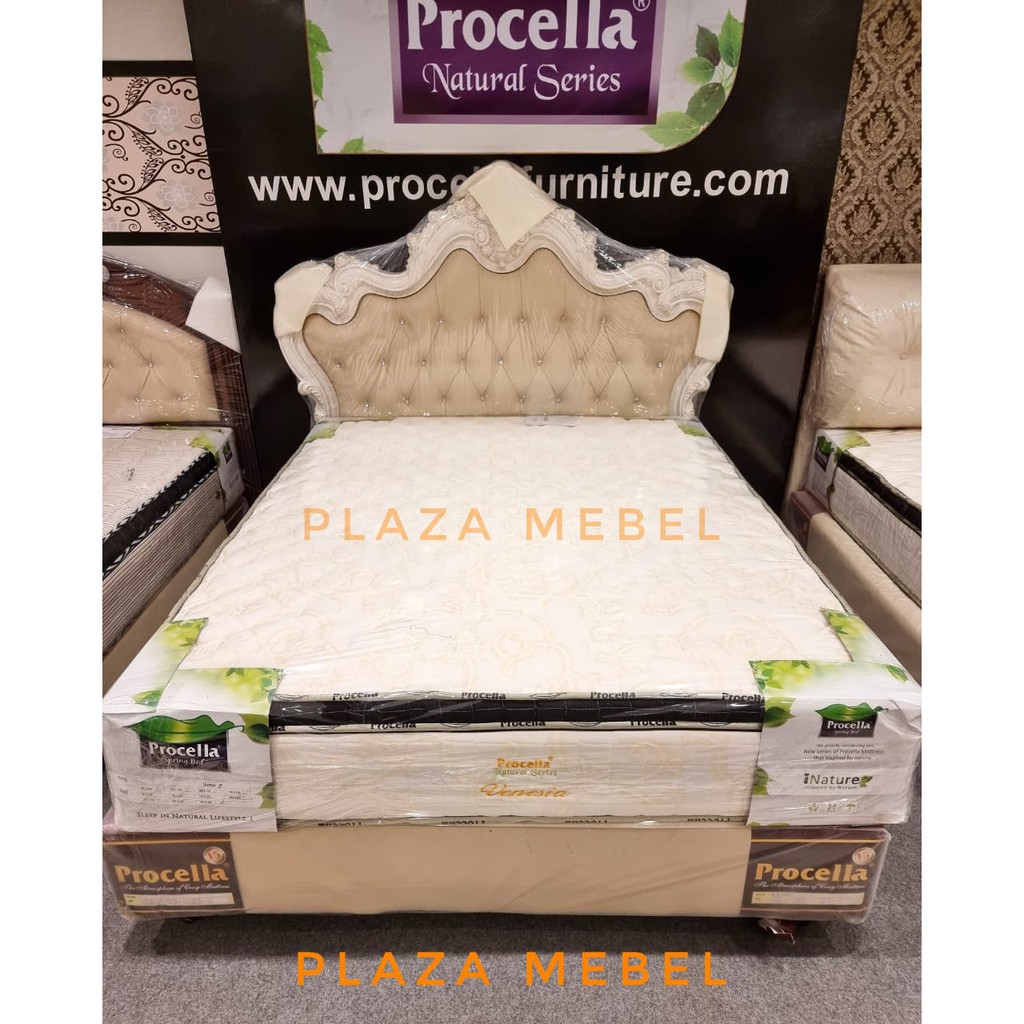 Jual SET Bed Springbed Classic Ukir Putih Procella Klasik 160 - 180 ...