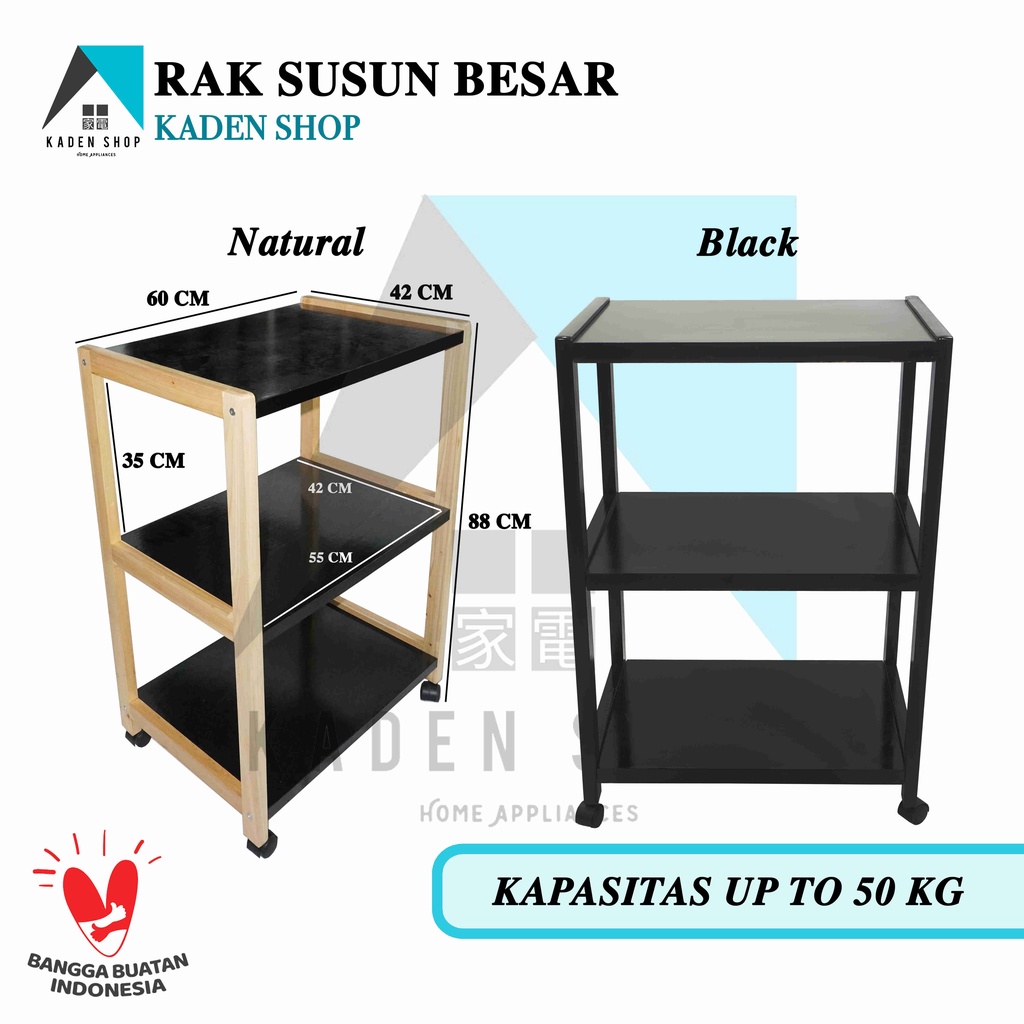 Jual Meja Rak Susun 3 Kayu | Shopee Indonesia