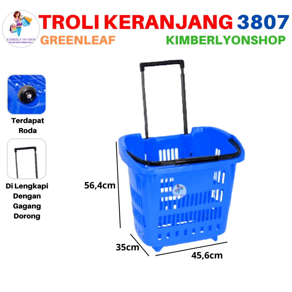 Jual Keranjang Belanja Troli Pasar Supermarket 3807 Green Leaf | Shopee ...