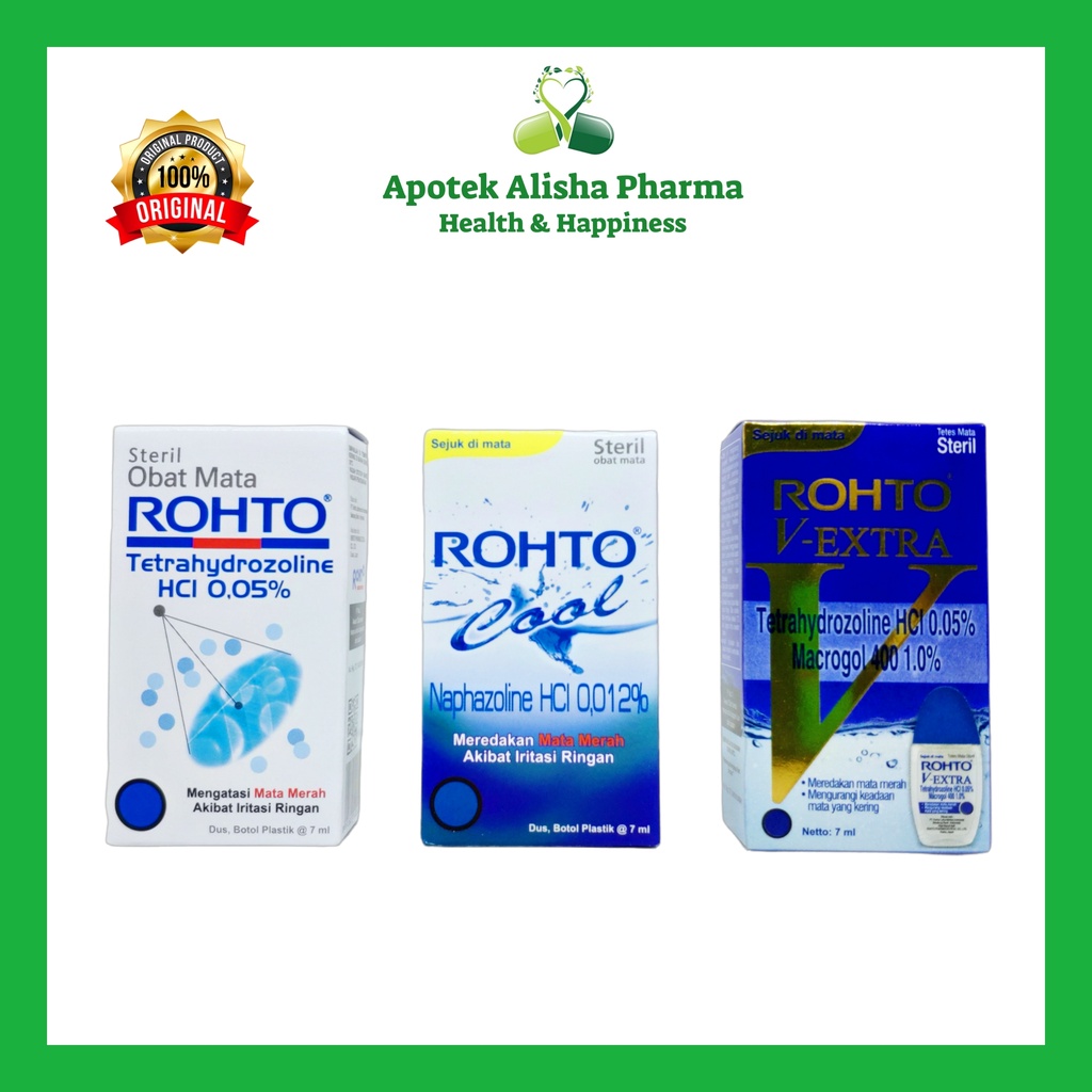 Jual Rohto Tetes Mata 7ml / Rohto Cool Eye drop 7ml / Rohto V Extra 7ml ...