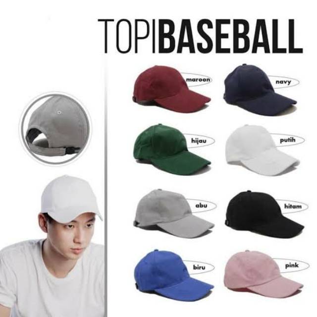 Jual Topi polos basic twill topi polos baseball cowo /cewe termurah dan ...