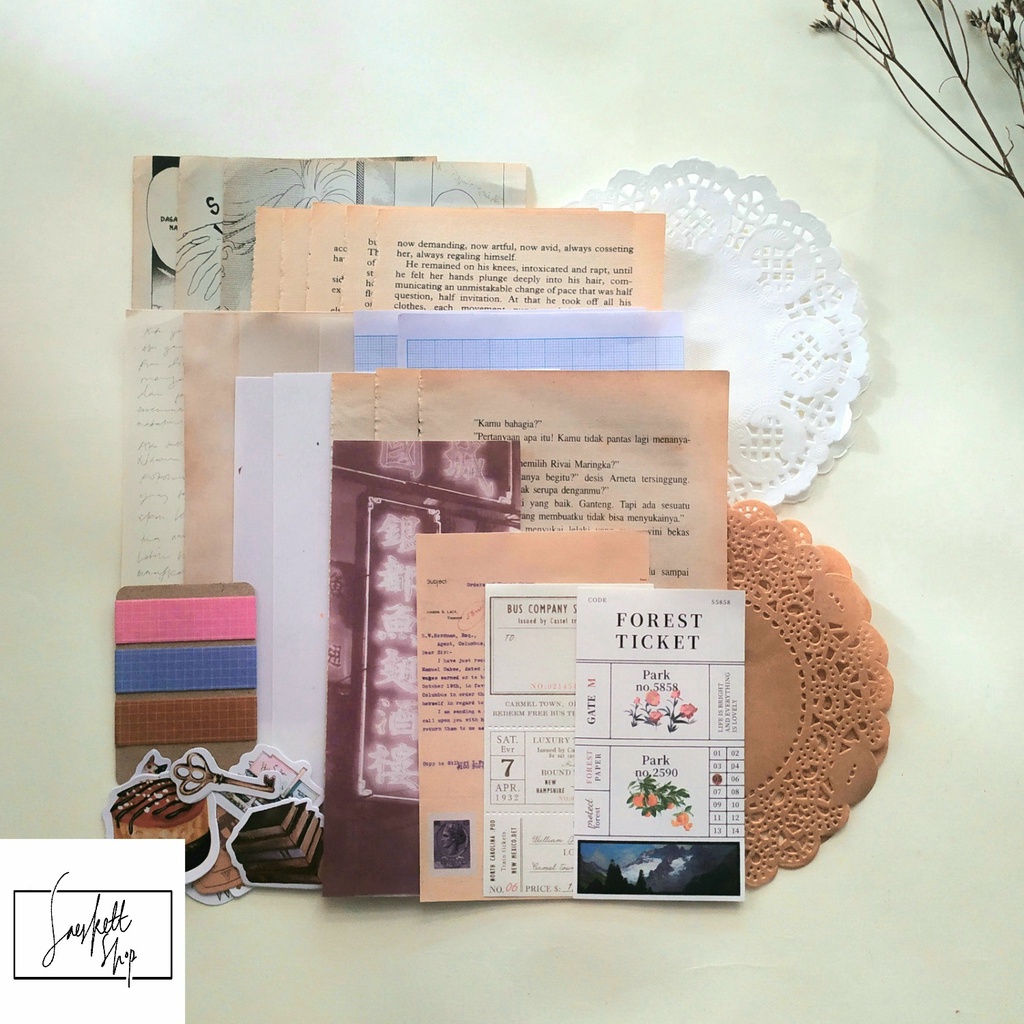 Jual Journal Kit Journaling Bujo Paper Ephemera Kit Scrapbooking Diy ...