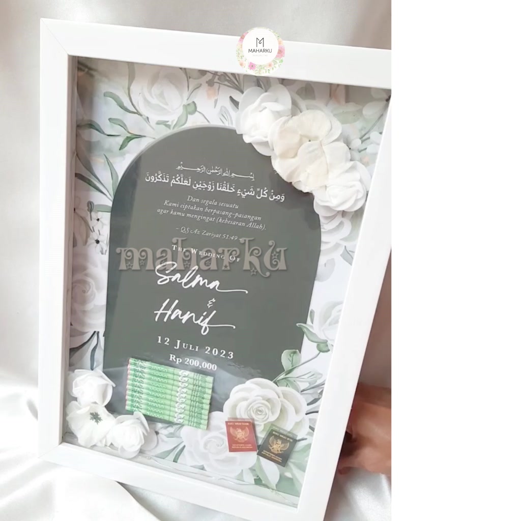Jual Bingkai Simbolis Mahar Untuk Akad Nikah Warna Hijau Ukuran 32x22 ...