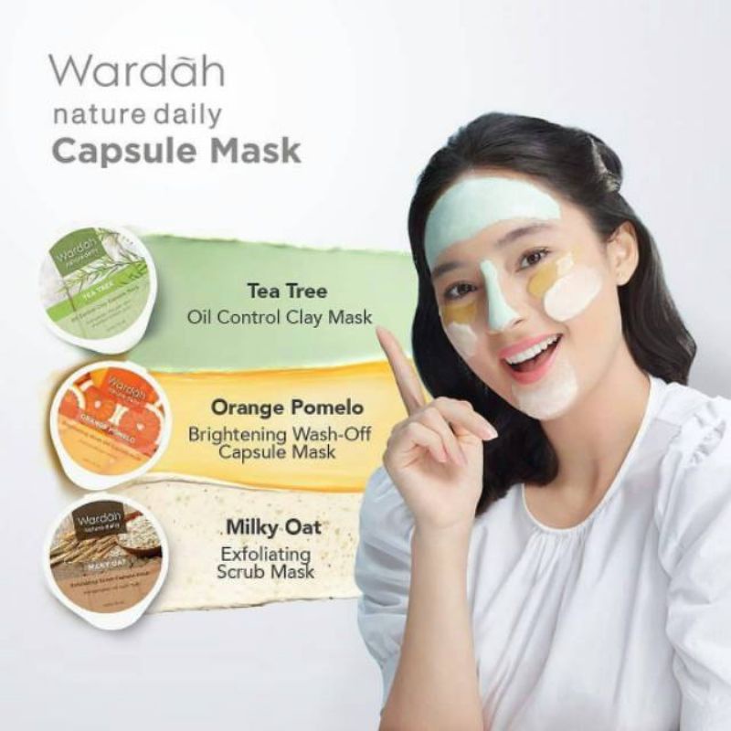 Jual WARDAH Nature Daily Brightening Wash Off Capsule Mask/Masker ...