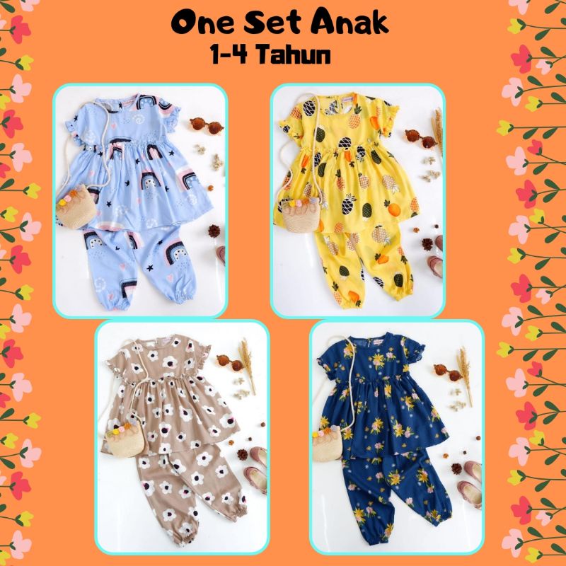 Jual Baju Setelan Anak Perempuan 1-3 Tahun Bahan Rayon | Nella Setcel ...