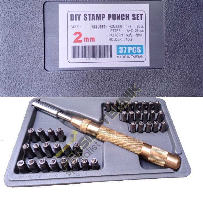 Jual TST | stamp punch set 37 pcs - 2mm puncher letter & number ...