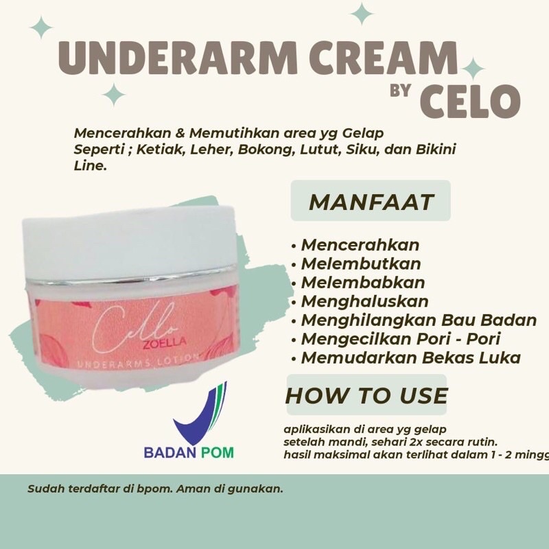 Jual Celo underarm cream bpom original | Shopee Indonesia
