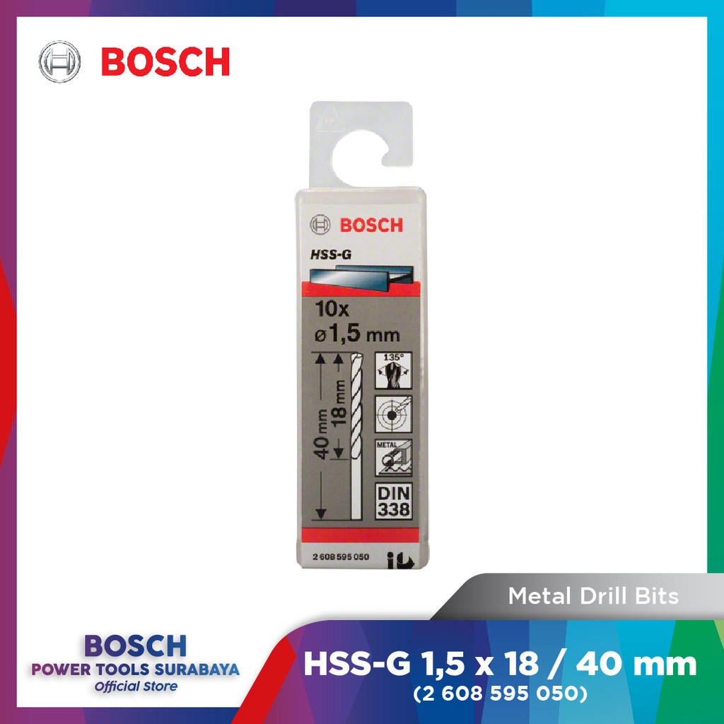 Jual Mata Bor Besi Bosch HSS-G 1,5 mm (10 pcs) | Shopee Indonesia