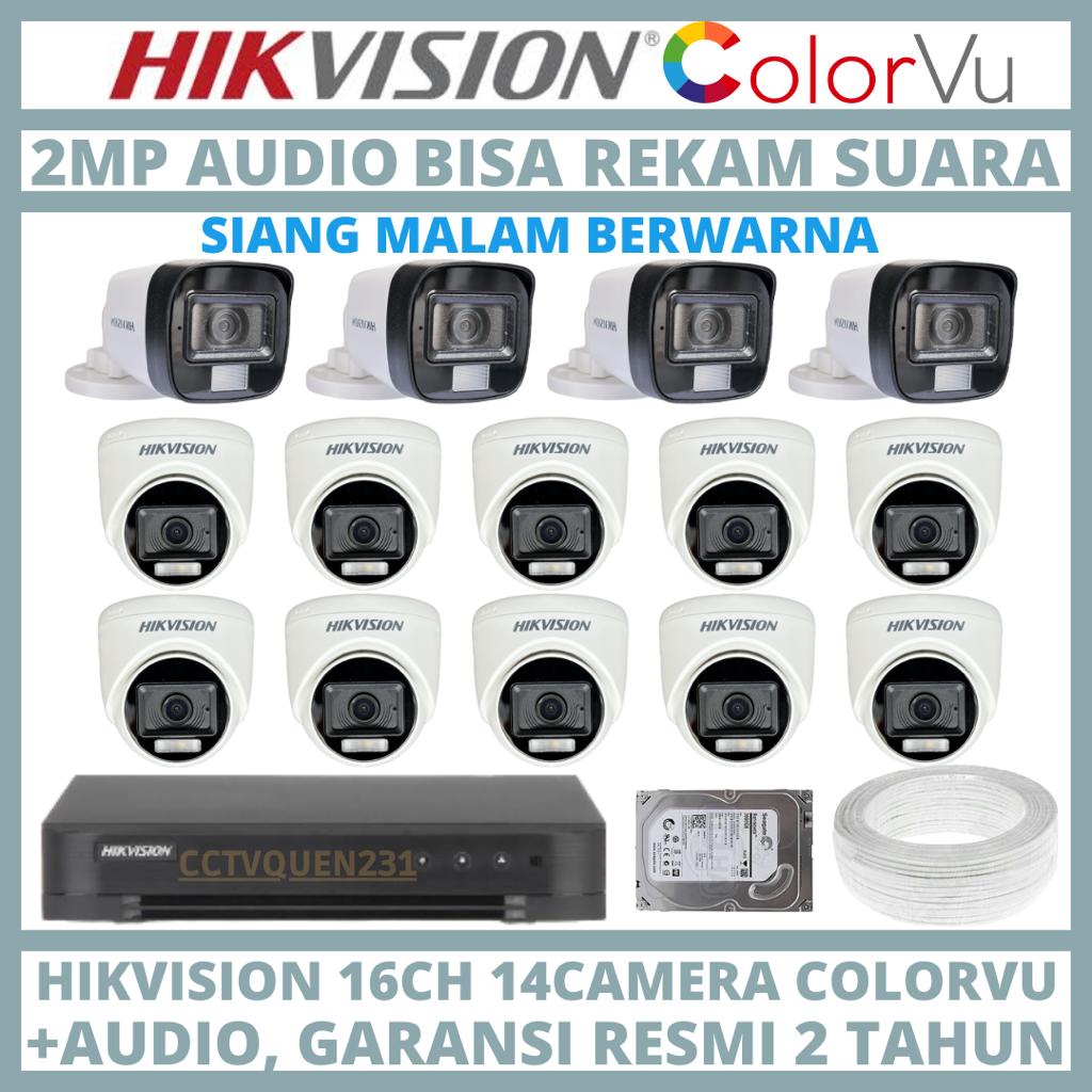 Jual PAKET CCTV HIKVISION COLORVU 2MP 16 CHANNEL 14 CAMERA COLORFUL ...