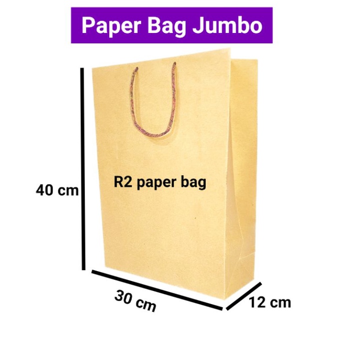 Jual Paper bag Custom Coklat polos Jumbo Termurah Ukuran 30x40 Shoping ...