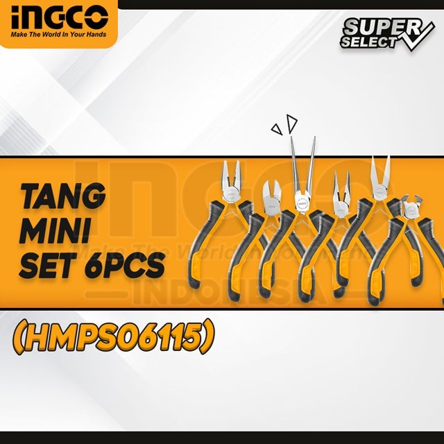 Jual TANG MINI SET INGCO 6 PCS 4.5" (SS) | Shopee Indonesia