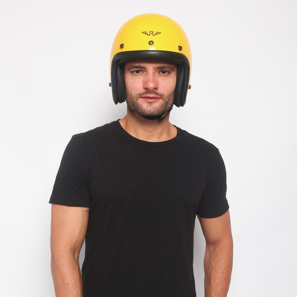 Jual RIMC Doja Yellow Helm Retro Half Face SNI Doja Yellow | Shopee ...