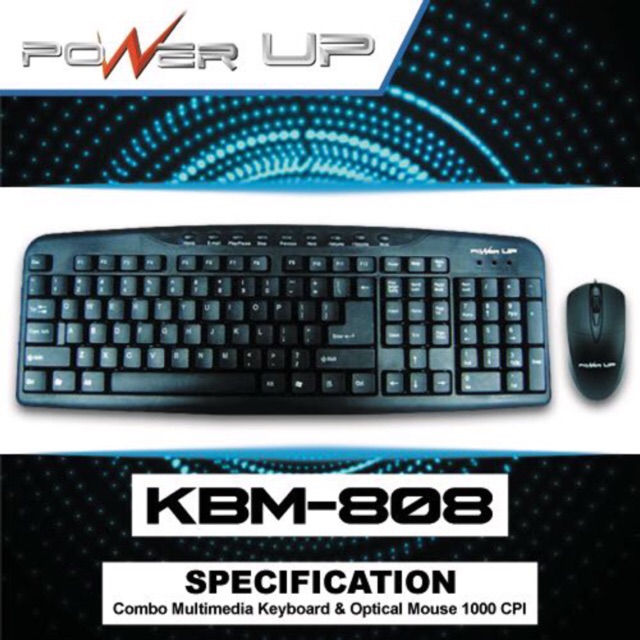 Jual Keyboard Mouse Multimedia PowerUp | Shopee Indonesia