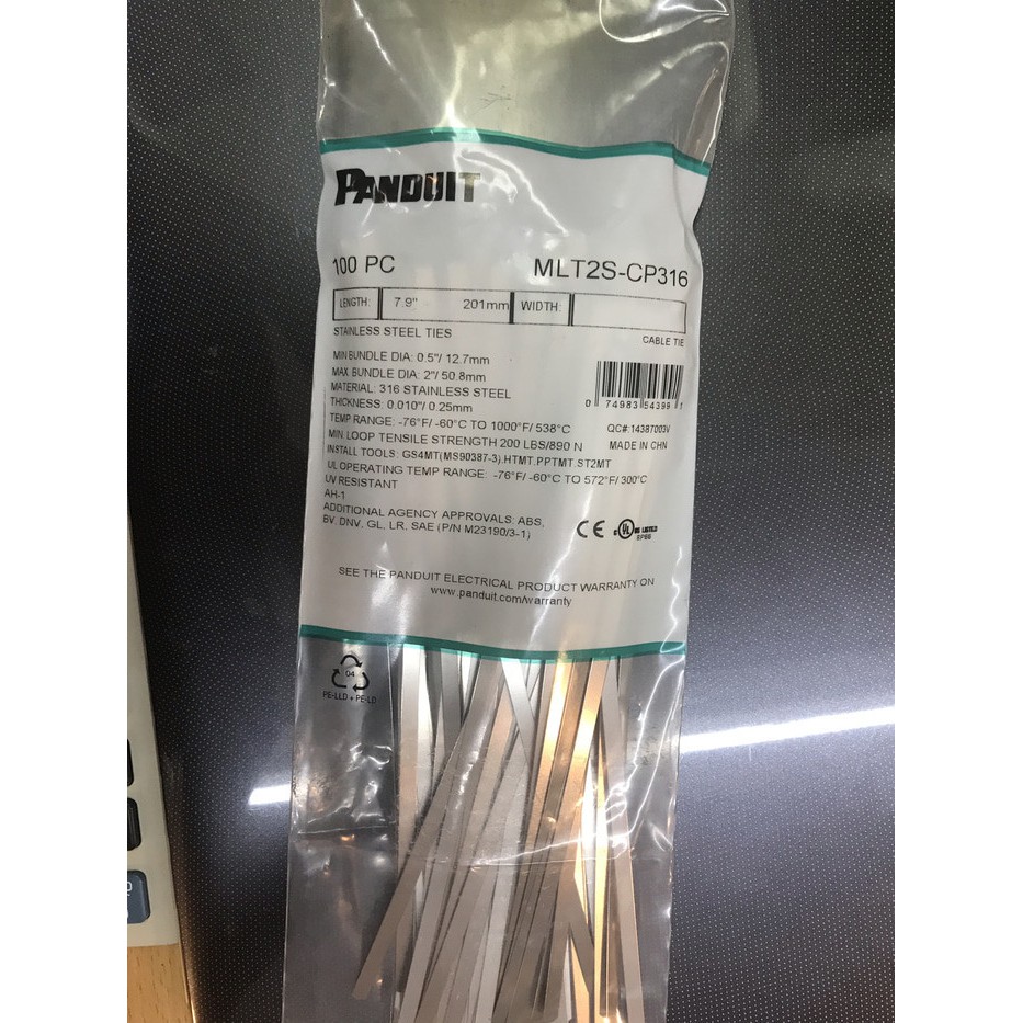 Jual Panduit Stainless steel cable ties MLT2S-CP316 P216mm - Ties ...