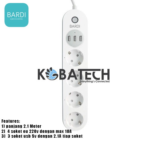 Jual BARDI Smart Extension Power Strips (Smart Stop Kontak, WIFI) | Shopee Indonesia
