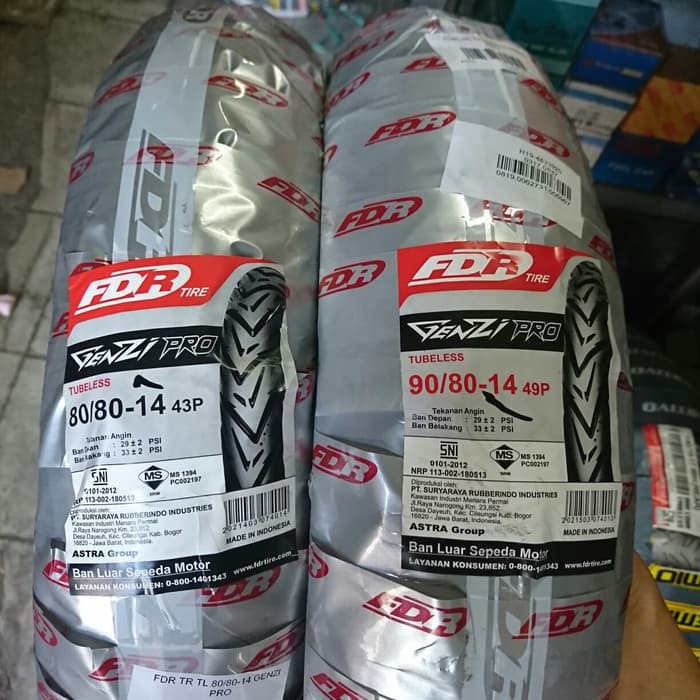 Jual PAKET Ban FDR Genzi Pro 90 80 & 80 80 ring 14 New Gen motor matic | Shopee Indonesia