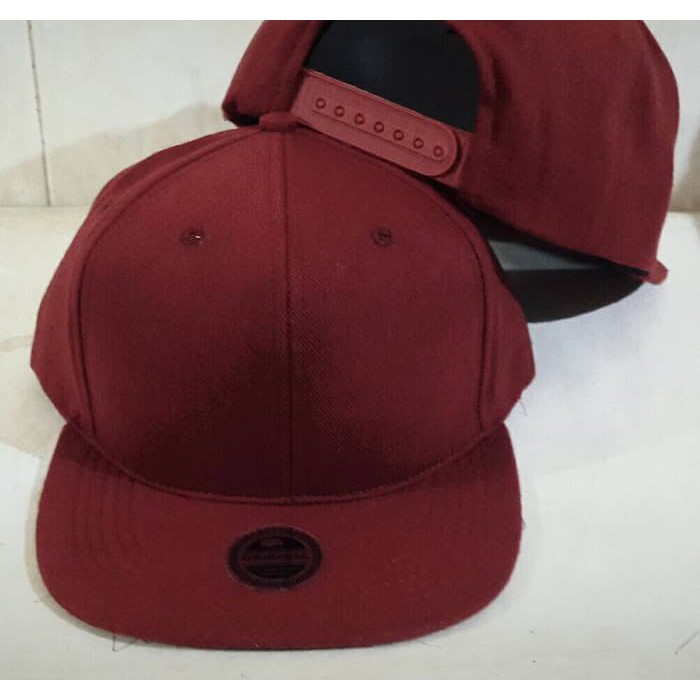 Jual topi snapback hiphop polos merah marun / topi maroon full | Shopee ...