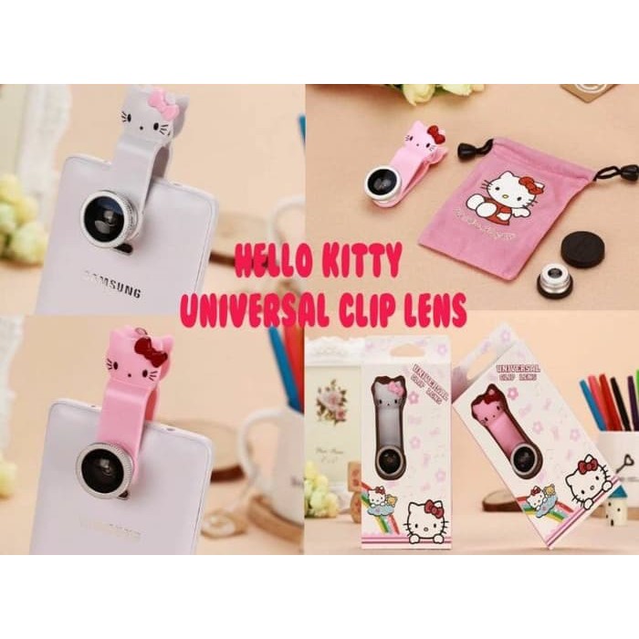 Jual CLIP LENS/ FISH EYES HELLO KITY 3 IN 1 | Shopee Indonesia
