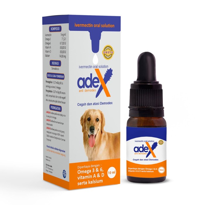 Jual Adex Obat Anjing Gatal Sakit Jamuran Jamur Koreng Kudis Demodex ...