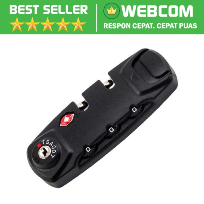 Jual Gembok TSA Kunci Kombinasi Retsleting Koper 3 Digit Universal ...