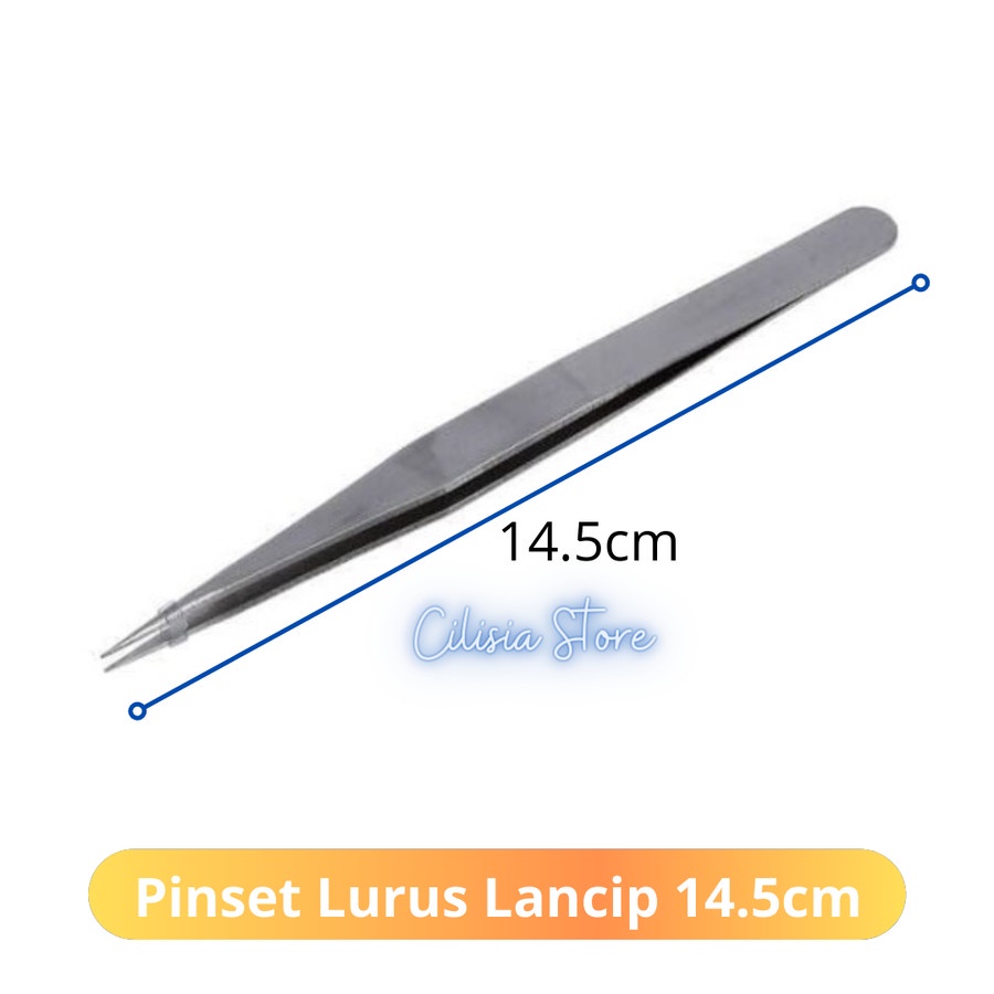 Jual Pinset Jepit Lurus Lancip Panjang 14.5cm Penjepit Stainless ...
