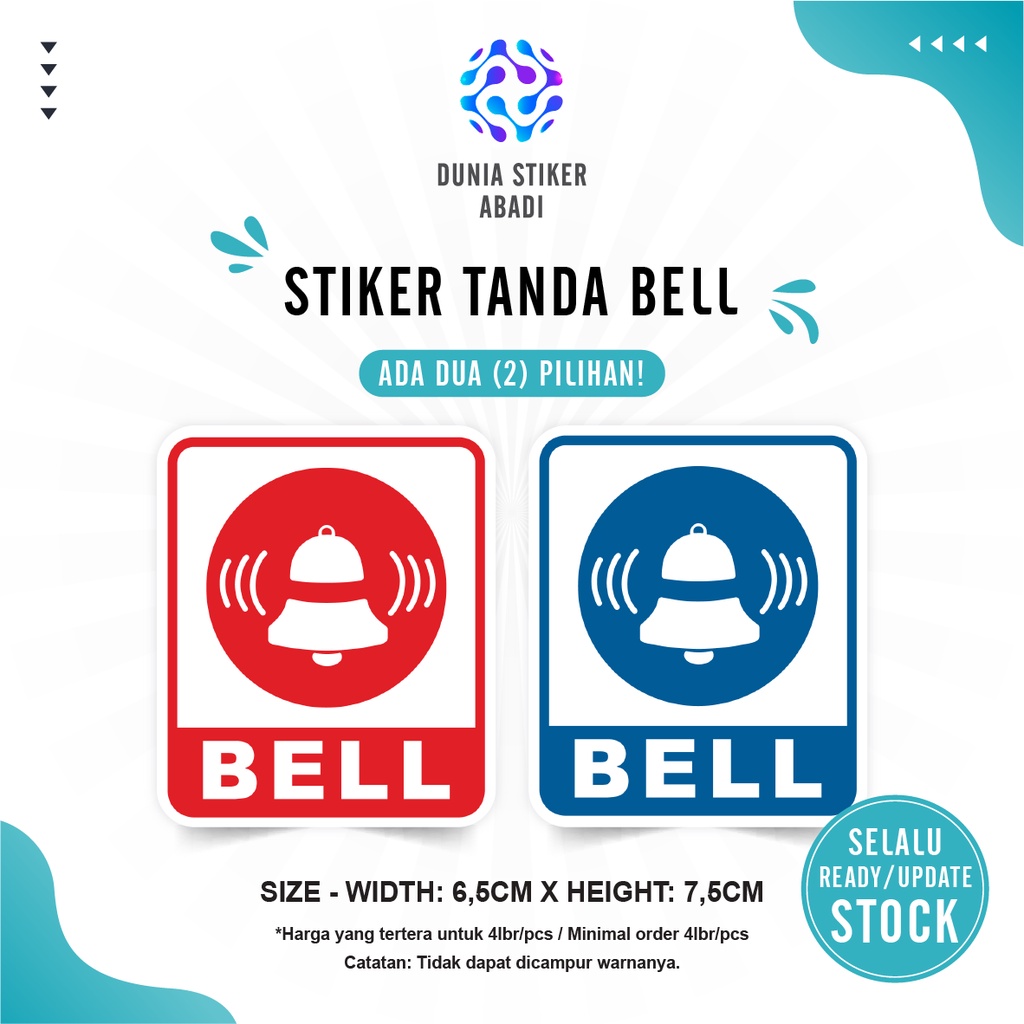 Jual Stiker Label Tanda Bell (7x8cm) - Per/4 lembar | Shopee Indonesia