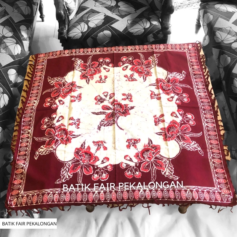 Jual Taplak meja tamu kotak persegi empat ukuran 1x1 meter motif batik ...