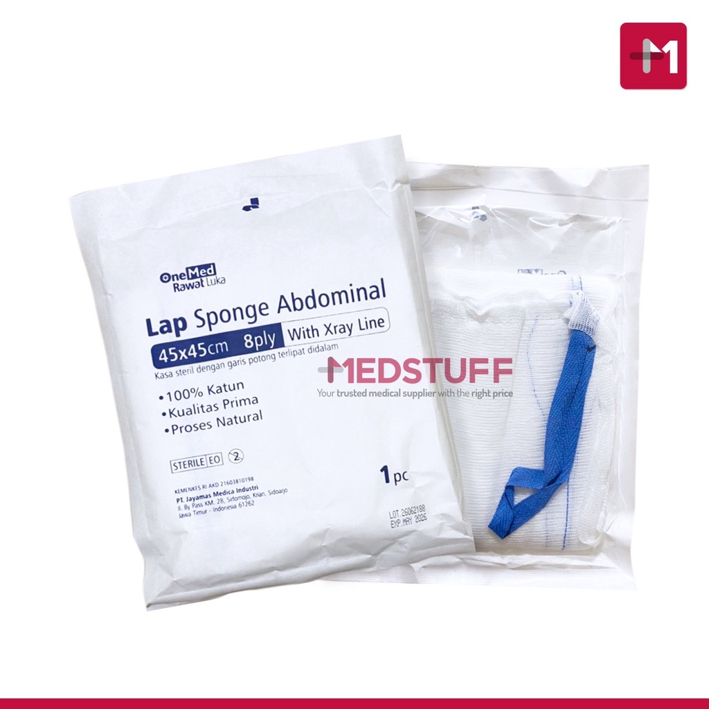 Jual Lap Sponge Abdominal 45x45cm 8ply isi 1s with Xray Line Kasa ...