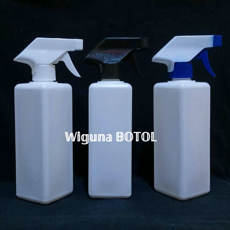 Jual Botol Kispray 500ml HDPE kotak / Botol Spray Kispray 500ml Kotak / Botol HDPE 500ml Putih ...