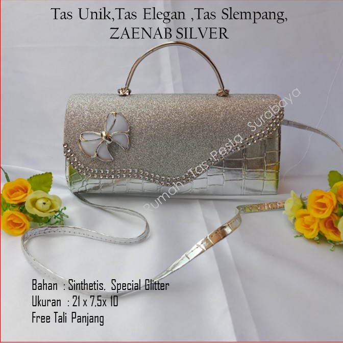 Jual Tas Unik,Tas Elegan ,Tas Slempang,ZAENAB SILVER | Shopee Indonesia