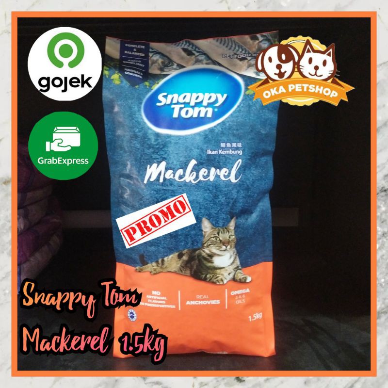 Jual snappy tom Mackerel 1.5kg freshpack - cat food Snappy Tom rasa ...