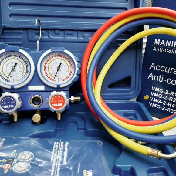 Jual [PRODUK WZCZY] testing Manifold AC value R410 R32 R22 R134 box VMG ...