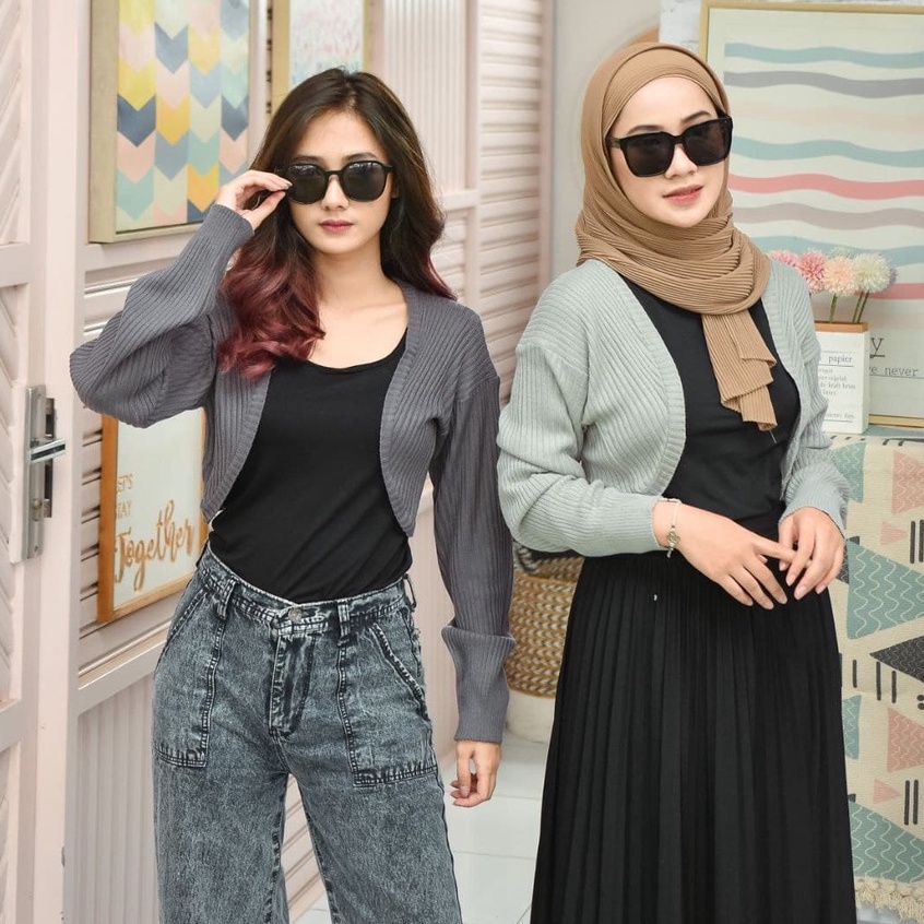 Jual OUTER RAJUT BALERO CROP/CARDIGAN RAJUT WANITA MURAH/ATASAN RAJUT CROP LENGAN PANJANG ...