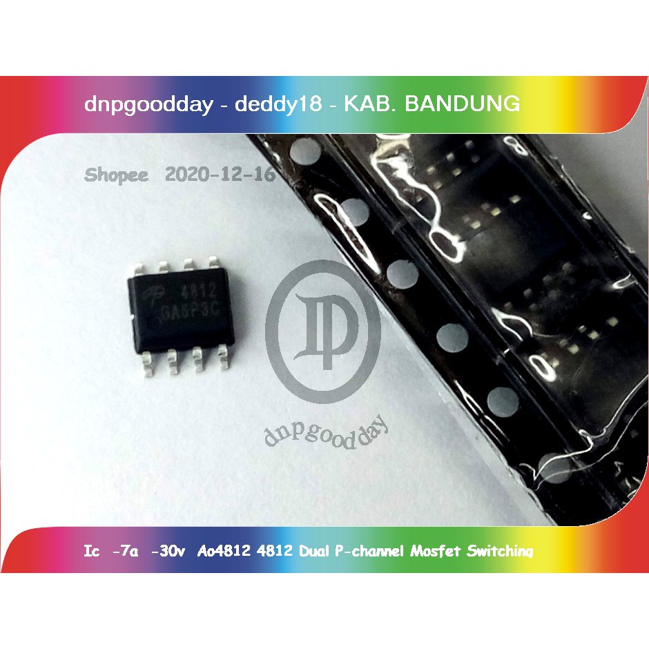 Jual Ic -7a -30v Ao4812 4812 Dual P-channel Mosfet Switching | Shopee ...