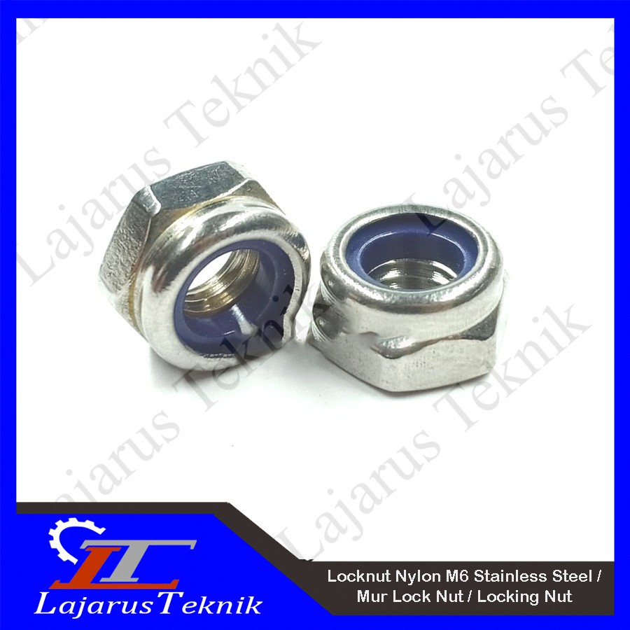 Jual Locknut Nylon M6 Stainless Steel / Mur Lock Nut / Locking Nut ...