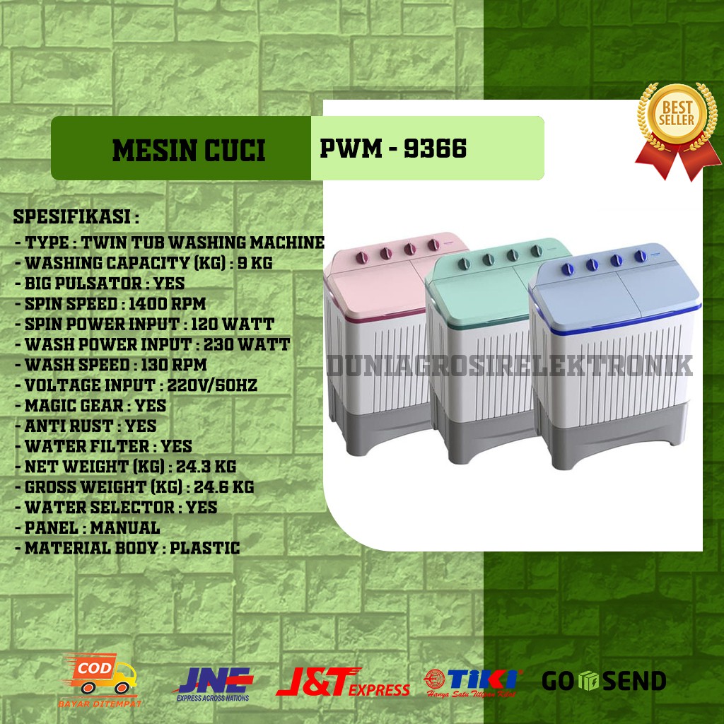 Jual Mesin Cuci Polytron PWM - 9366 Pengiriman AREA BOGOR | Shopee ...