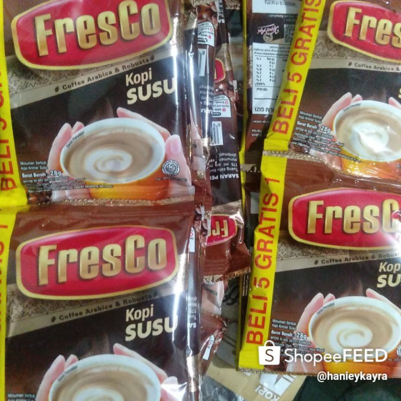 Jual Kopi Fresco susu (tiap pembelian 2 renteng free 1 gelas) | Shopee ...